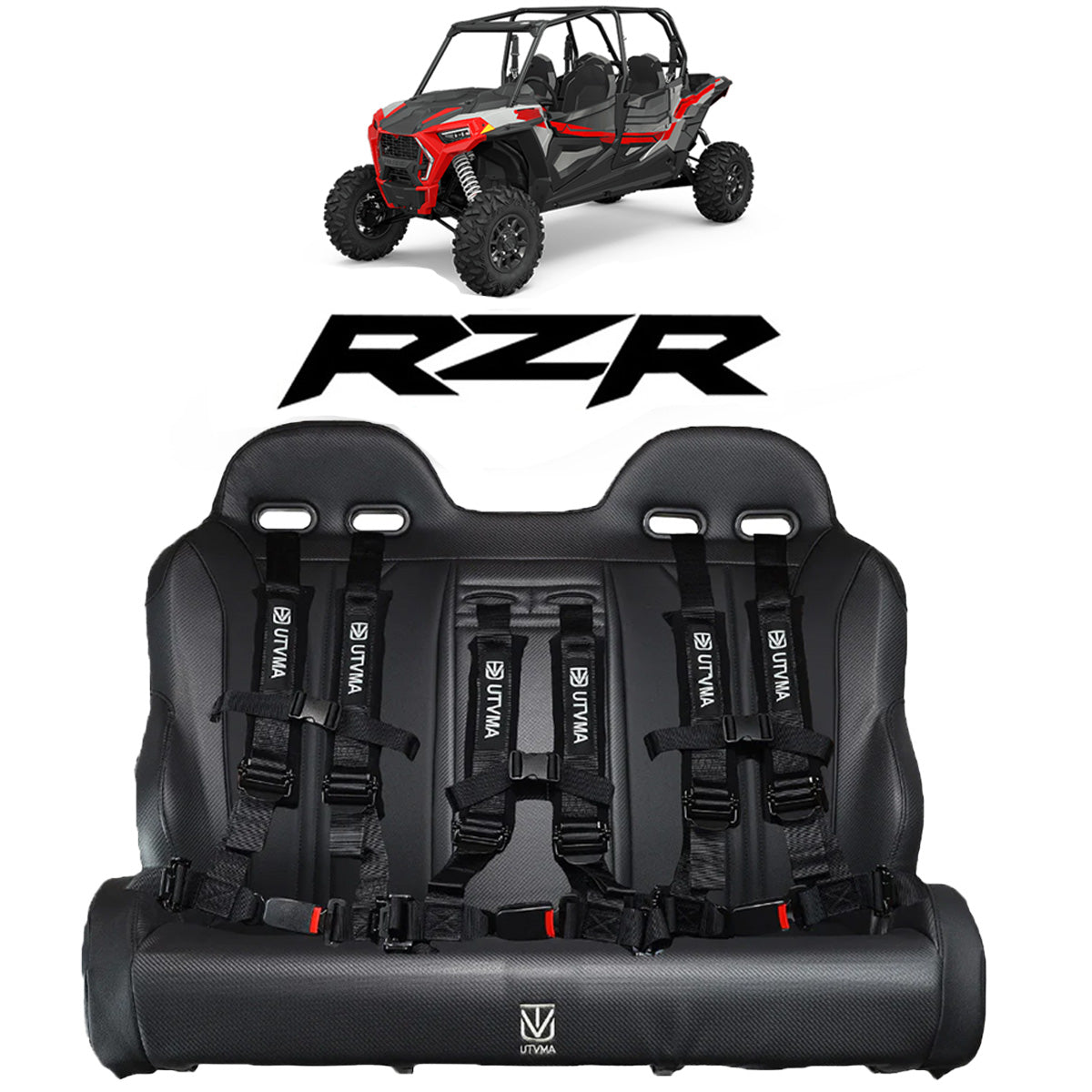 Rear Bench Seat W Harnesses for RZR 4 1000/900 (2014-2023) – safesled